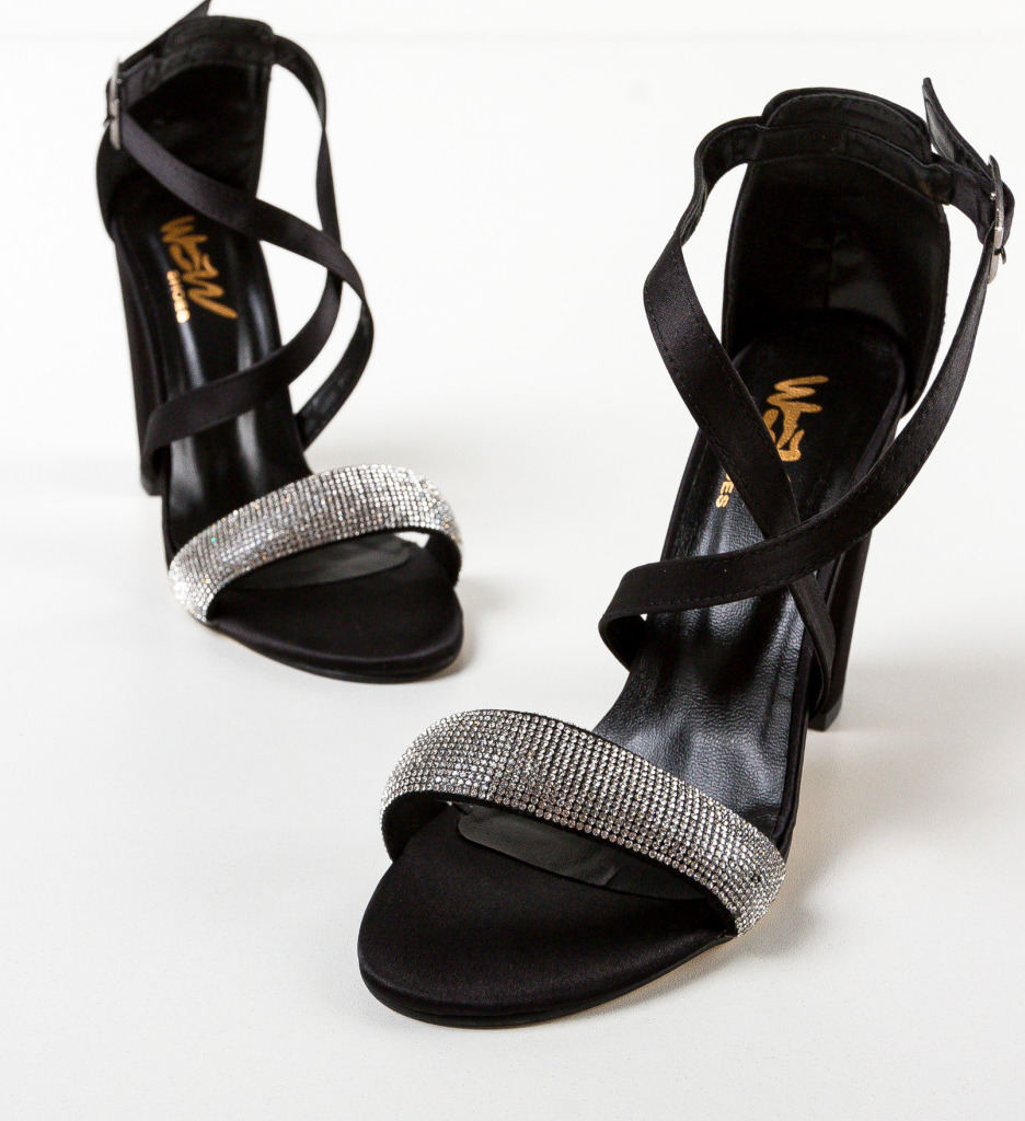 Sandale cu toc Terna Negre 2 DePurtat | All-Shoes.ro