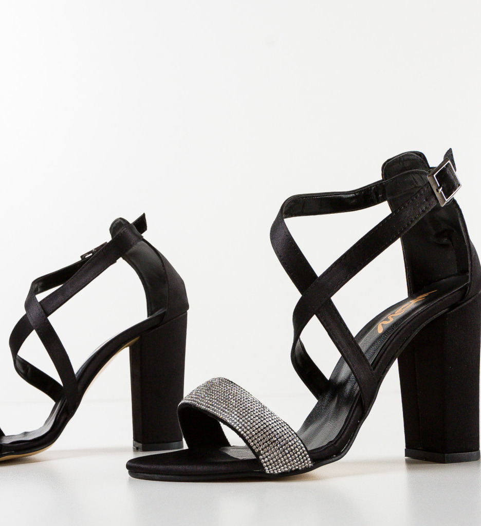 Sandale cu toc Terna Negre 2 DePurtat | All-Shoes.ro